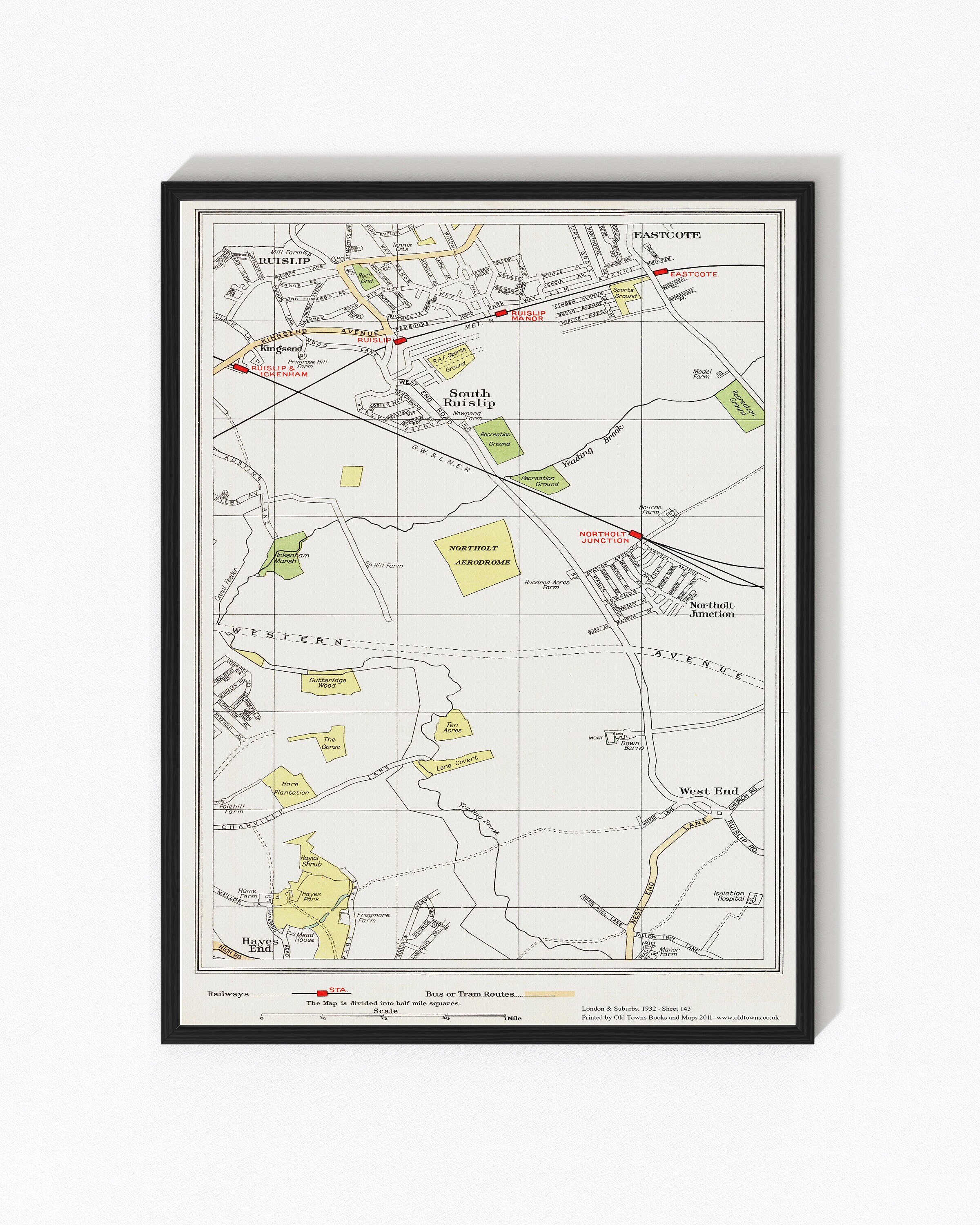 London 1932 Series Showing Ruislip, South Ruislip, Area, Map 143 ...