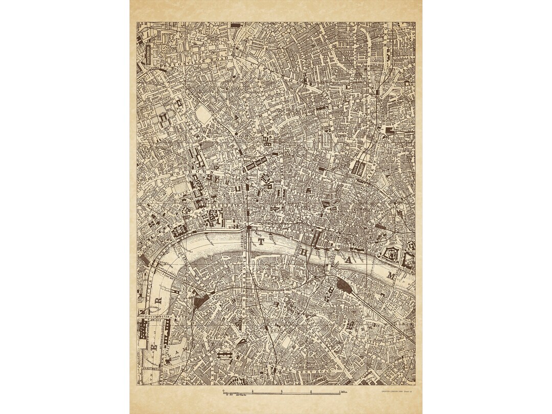 Clerkenwell Shoreditch Southwark , Old Map 1888 Greater London Size 55 ...