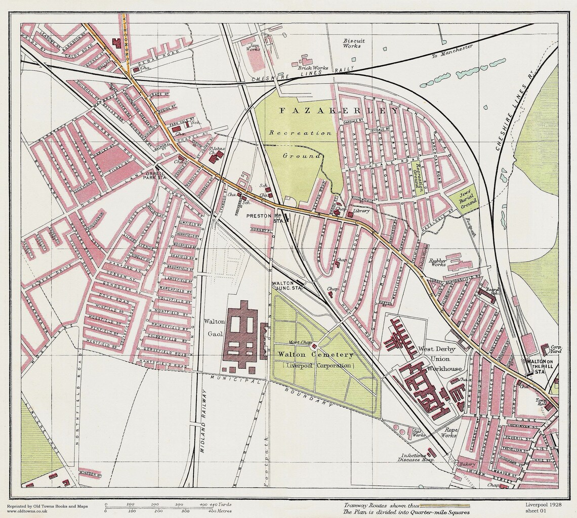 Liverpool 1928 Series Showing Fazakerley & Walton Area Map 1 - Etsy UK