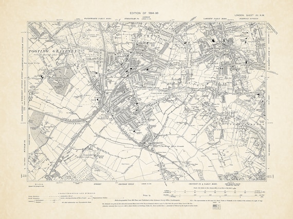 Old Map of London Streatham south West Norwood 1896 15-NW - Etsy