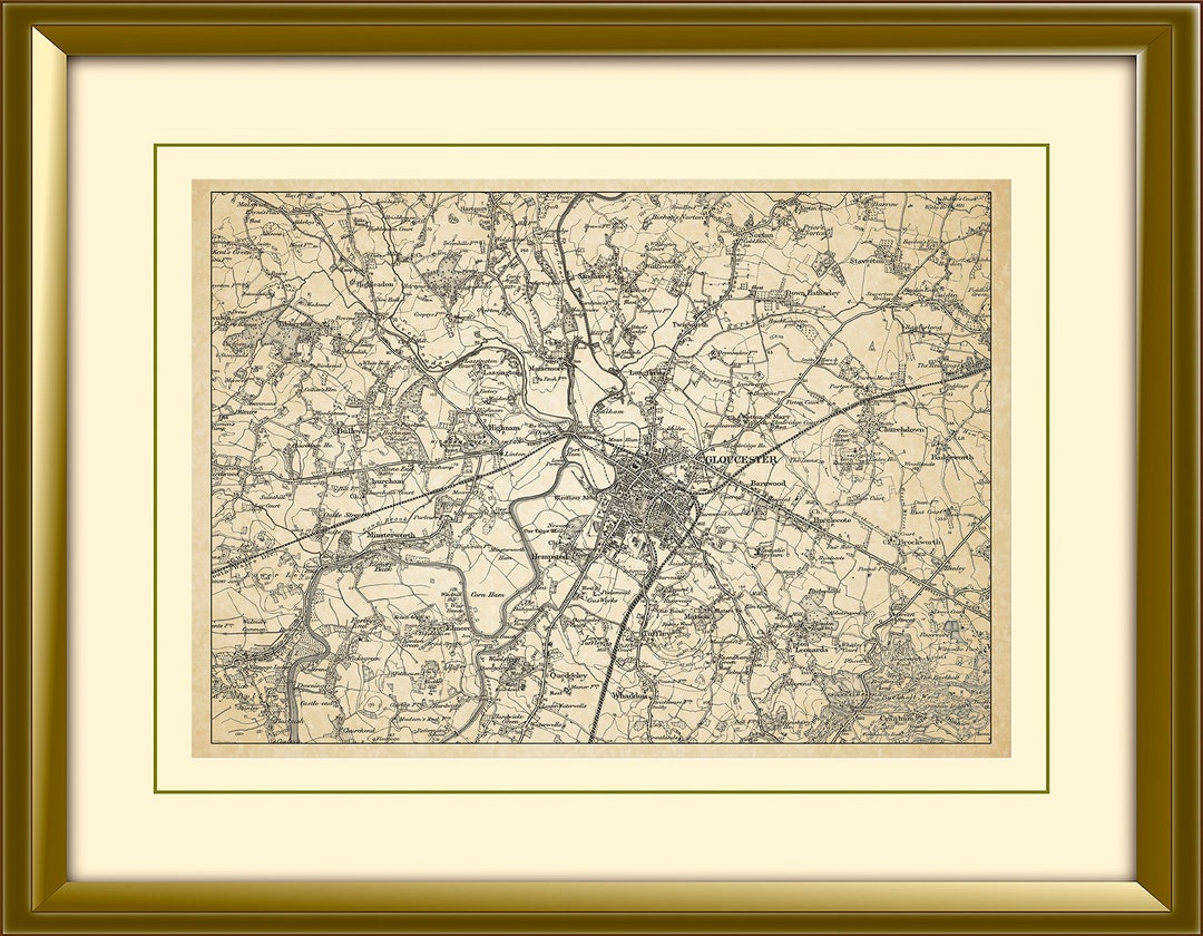 Old Map of the Environs of Gloucester - 1898 - Etsy UK