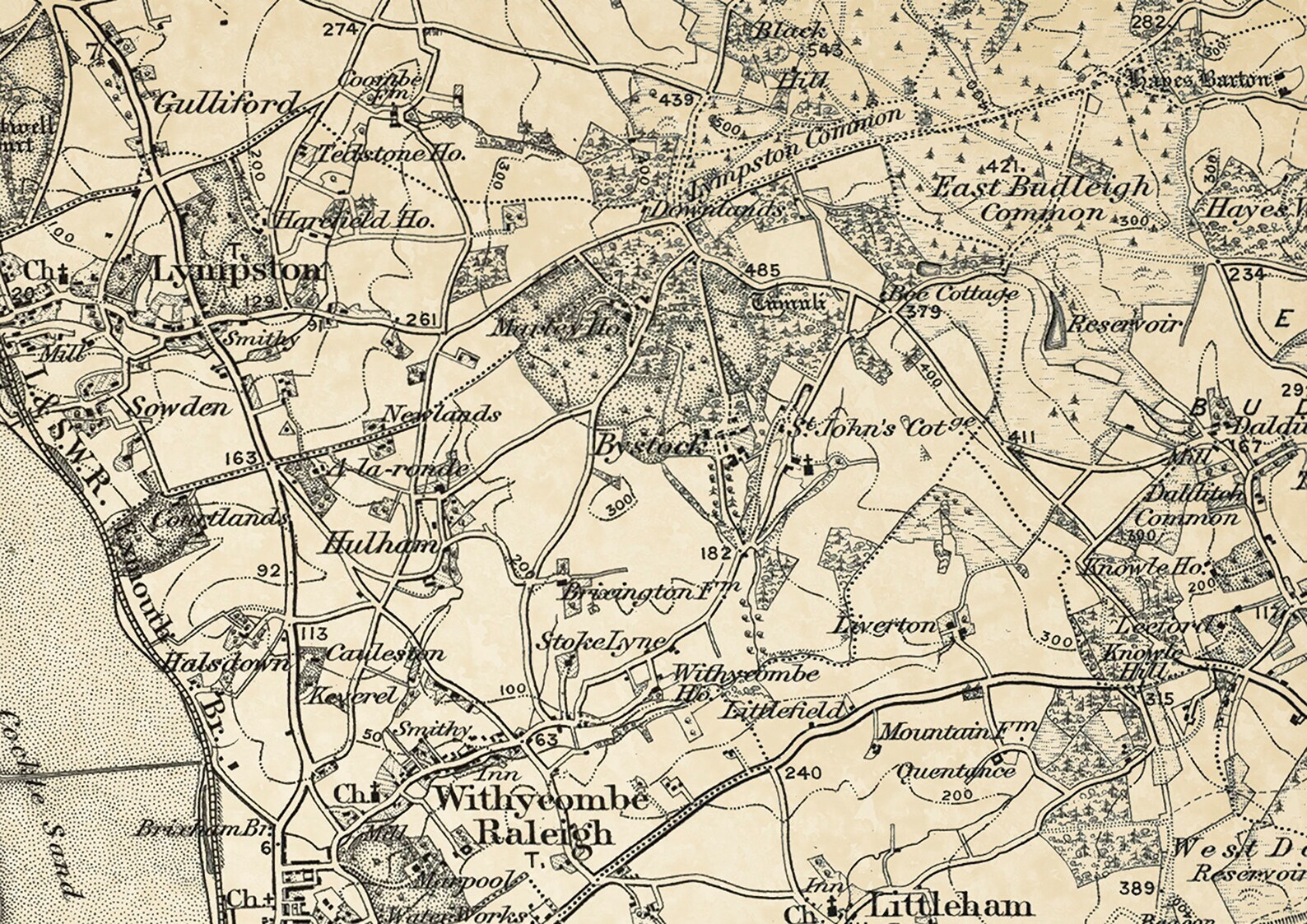 Old Map of the Environs of Exmouth Devon 1898 - Etsy UK