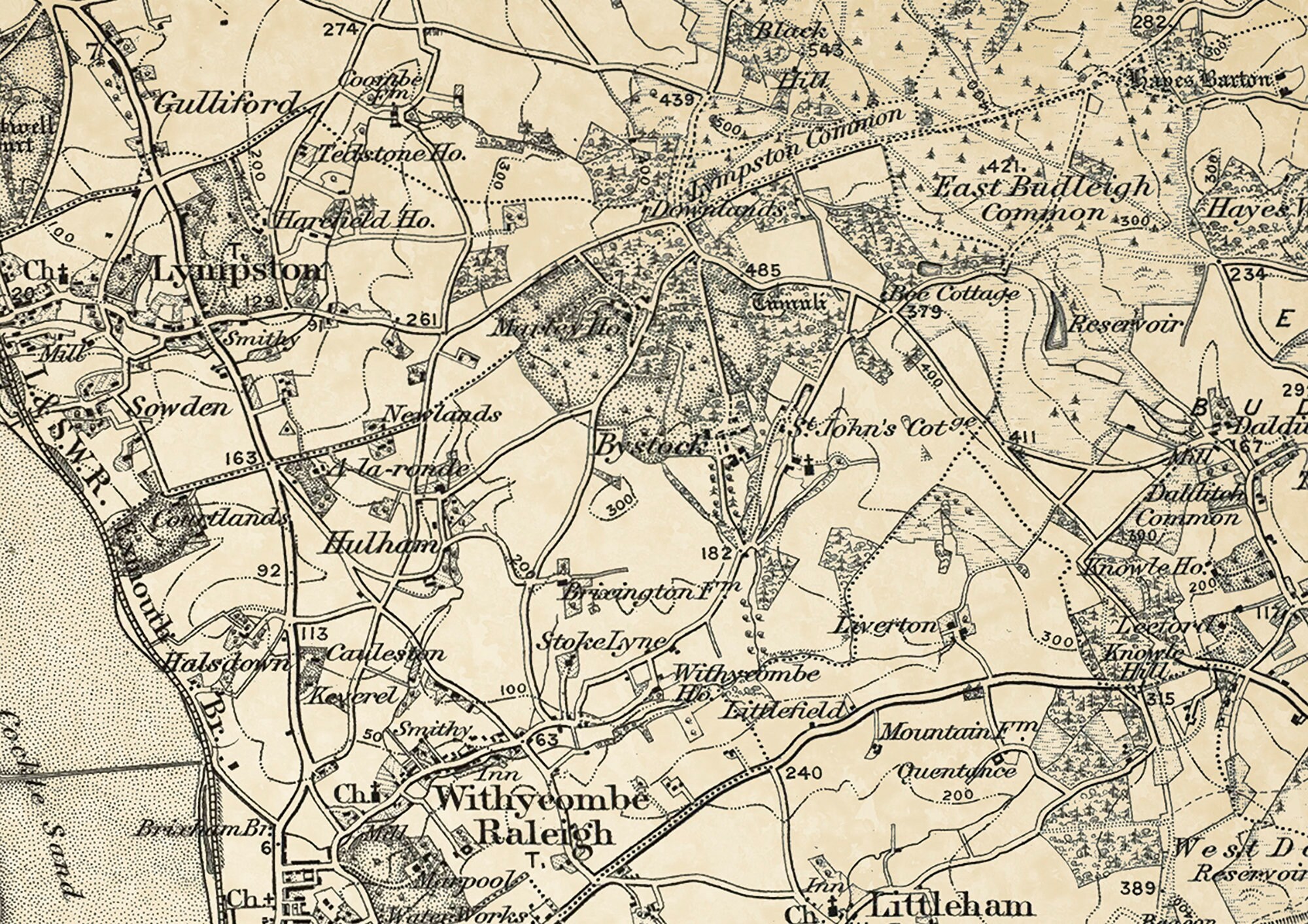 Old Map of the Environs of Exmouth Devon 1898 - Etsy UK