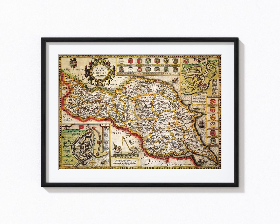 YORKSHIRE North and East Ridings 1610 by John Speed - Old English ...
