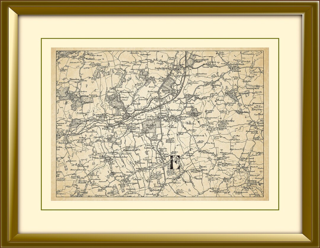 Old Map of the Environs of Harlow, Essex 1898 - Etsy