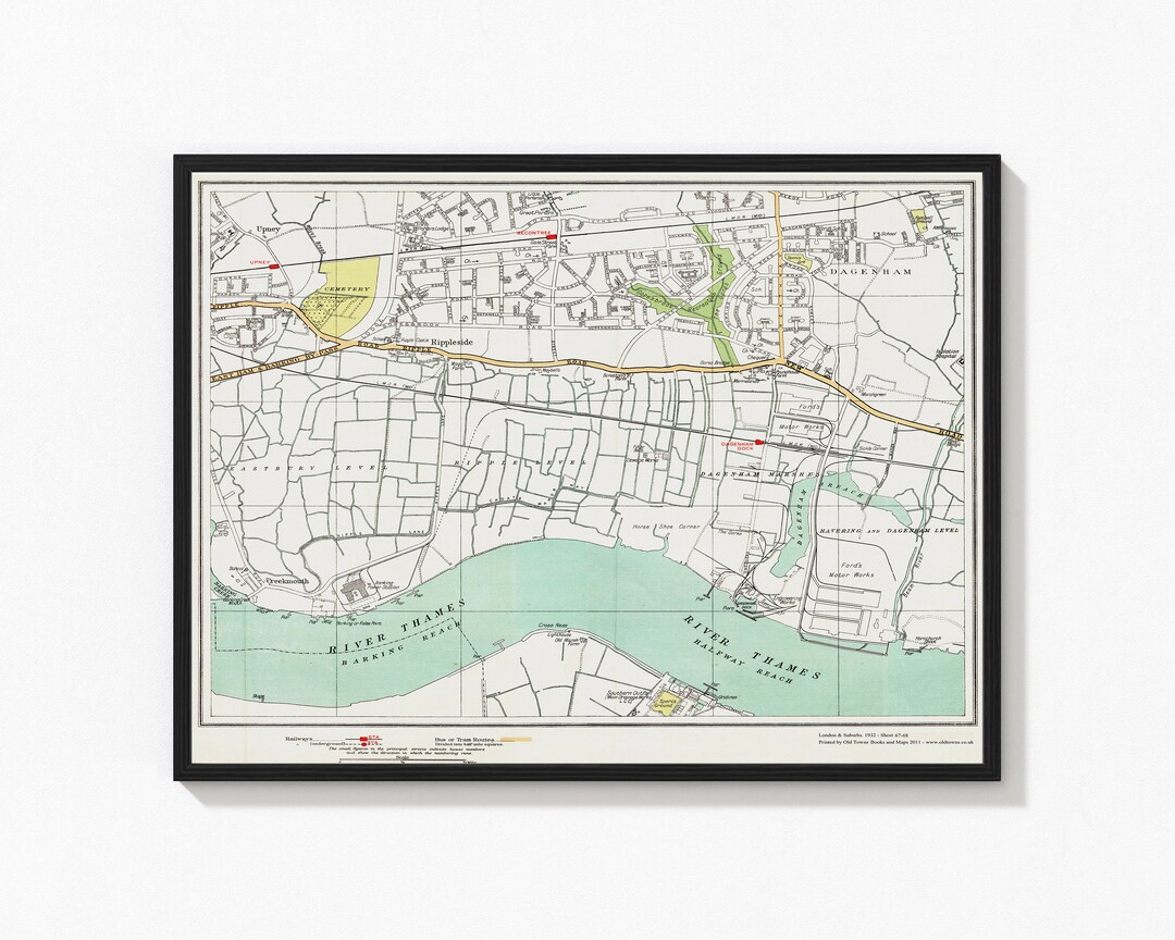 London 1932 Series Showing Dagenham Becontree Rippleside Area, Map 67 ...