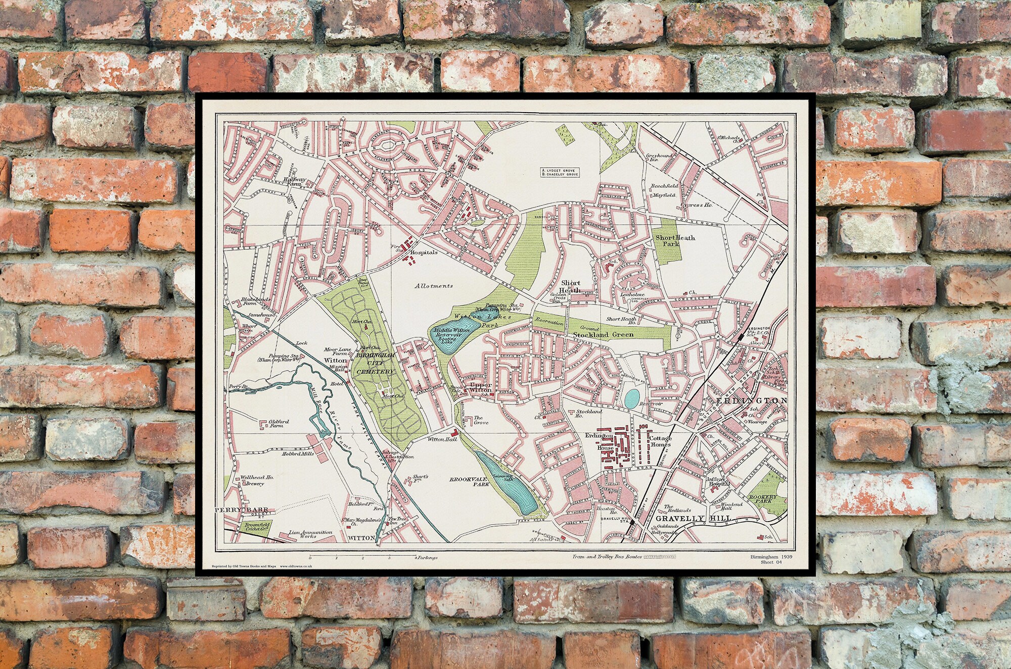 Old Map Birmingham 1939, Map 4, Erdington west Area, Short Heath ...