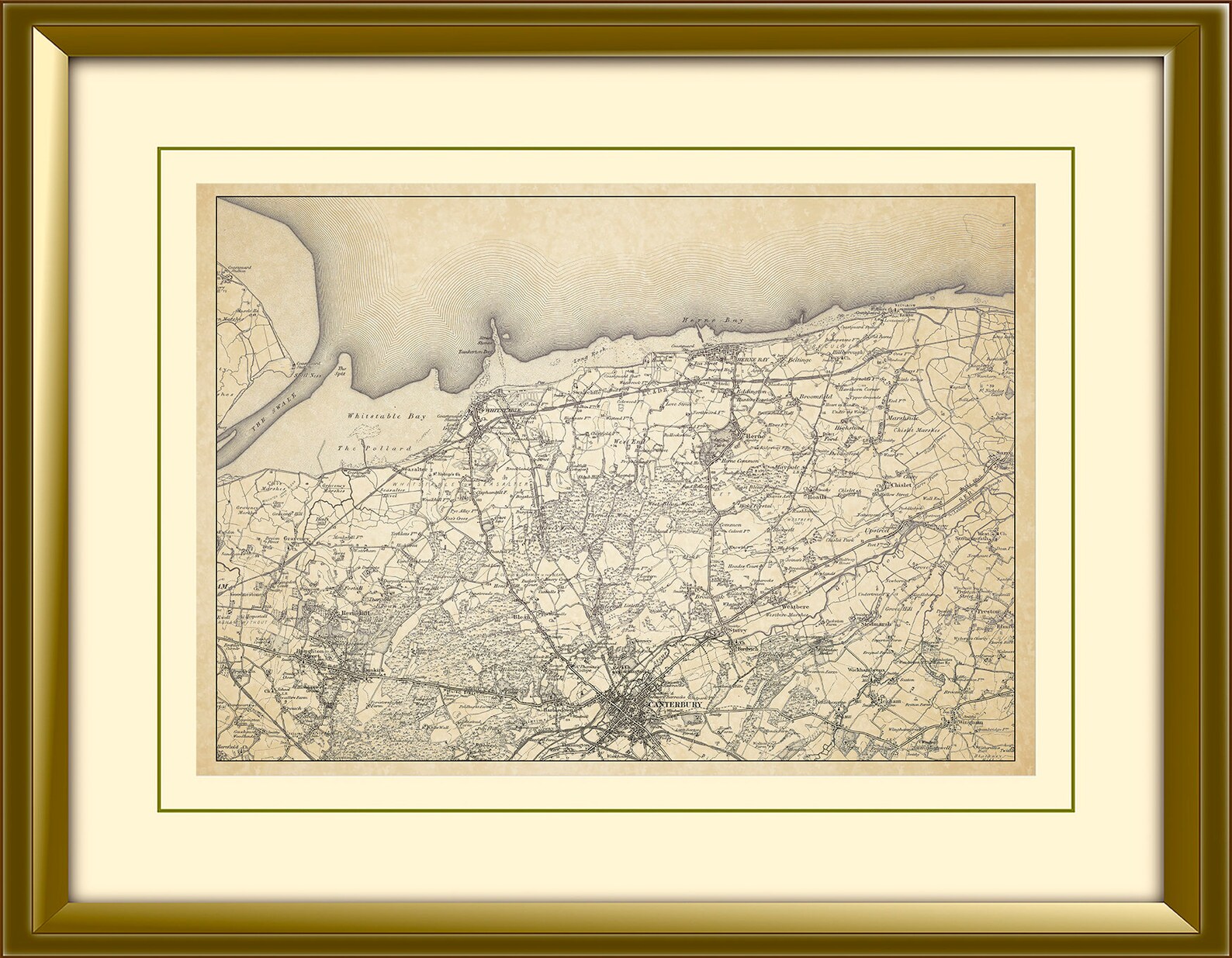 Old Map of the Environs of Whitstable Kent 1898 - Etsy UK