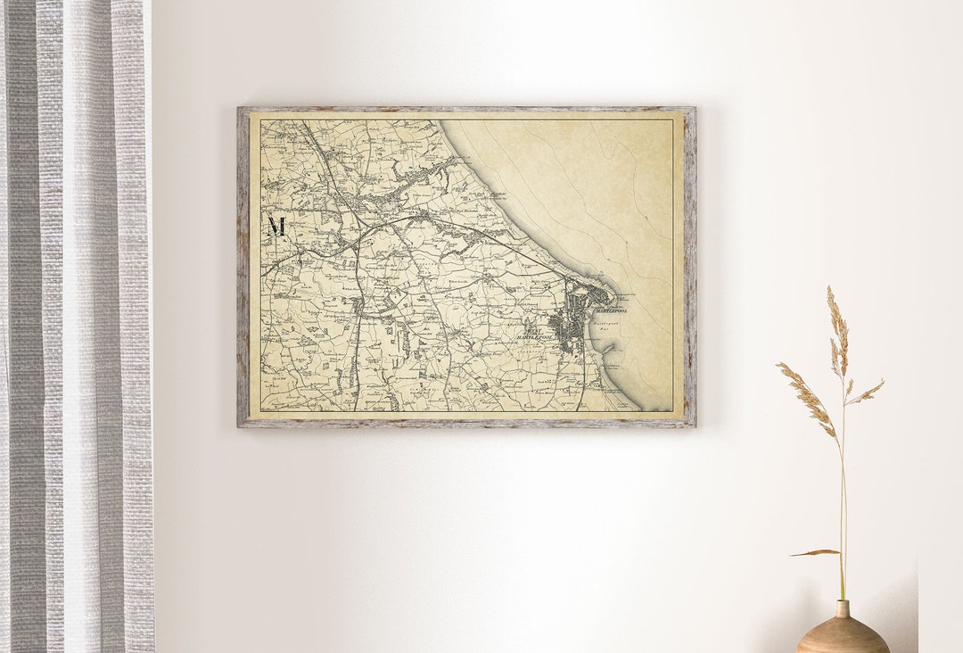 Old Map of the Environs of Hartlepool County Durham 1898 - Etsy