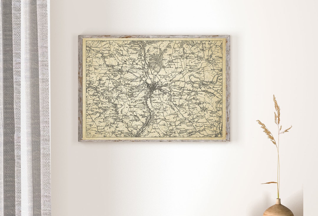 Old Map of the Environs of Tiverton Devon 1898 - Etsy