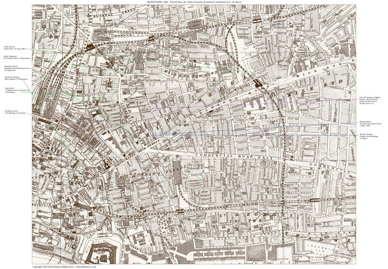 Jack the Ripper Locations Map London Map Vintage Map - Etsy Australia