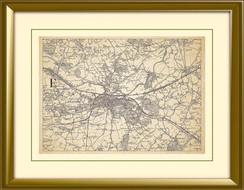 Old Map of the Environs of Reading, Berkshire 1898 - Etsy UK