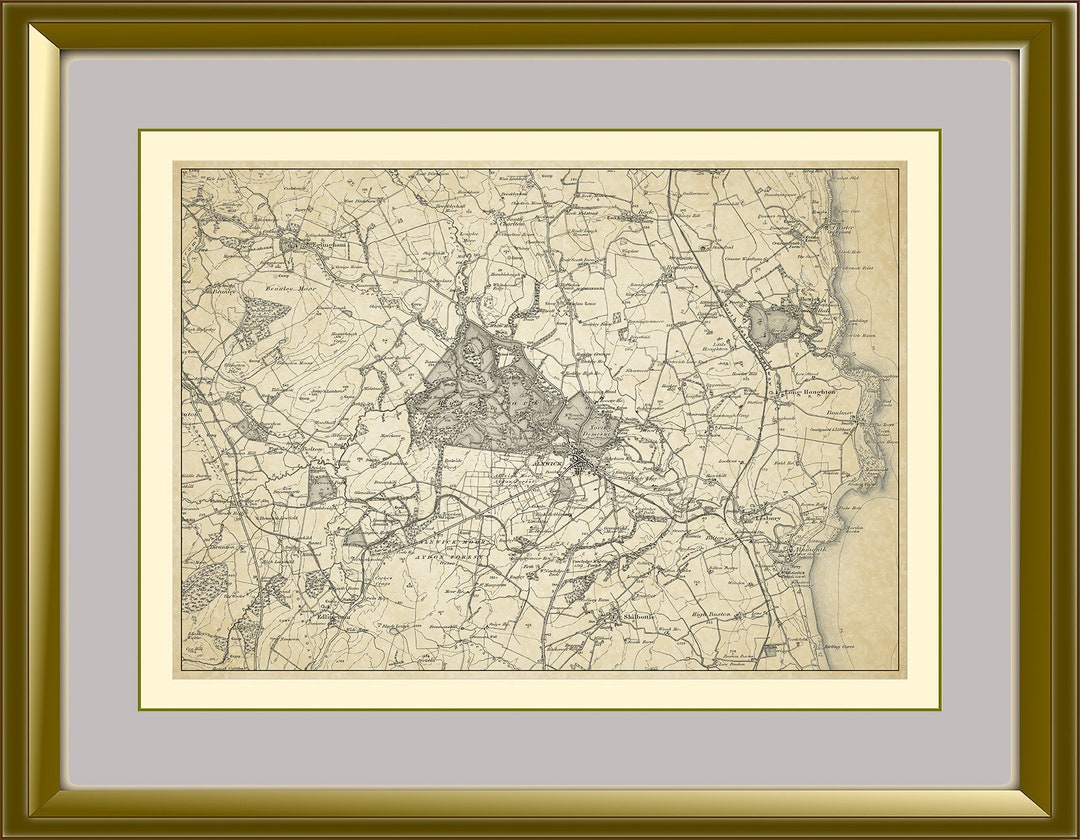 Old Map of the Environs of Alnwick, Northumberland - 1898 - Etsy UK