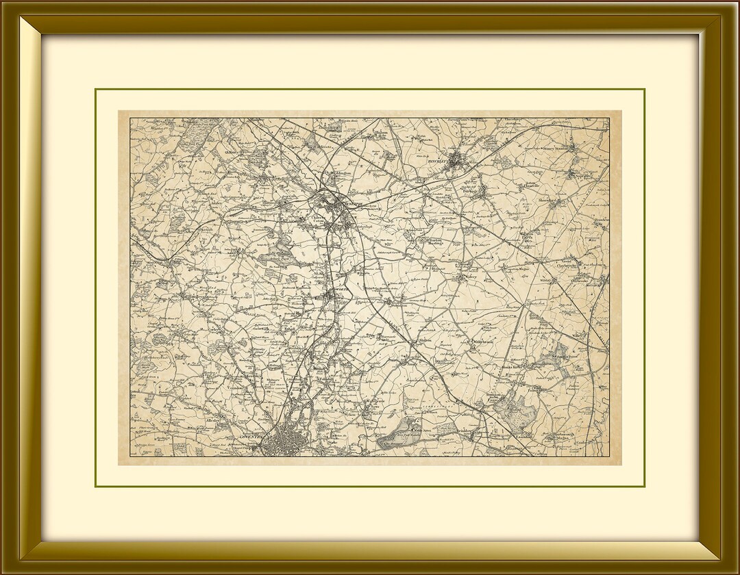 Old Map of the Environs of Nuneaton, Warwickshire - 1898 - Etsy UK