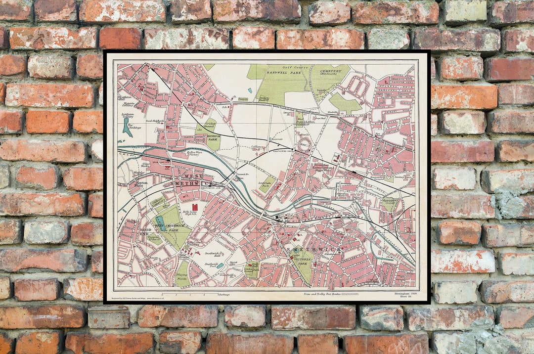 Old Map Birmingham 1939, Map 6, Smethwick, West Smethwick, Rood End ...