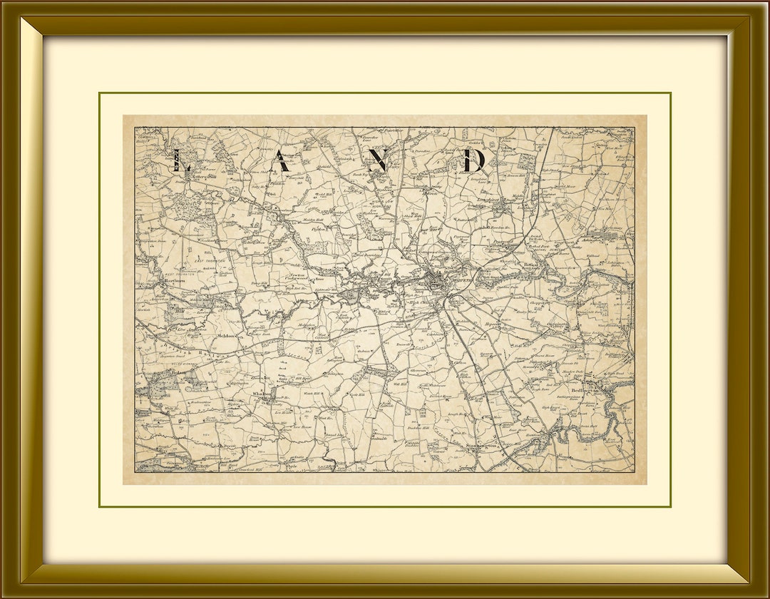 Old Map of the Environs of Morpeth, Northumberland 1898 - Etsy