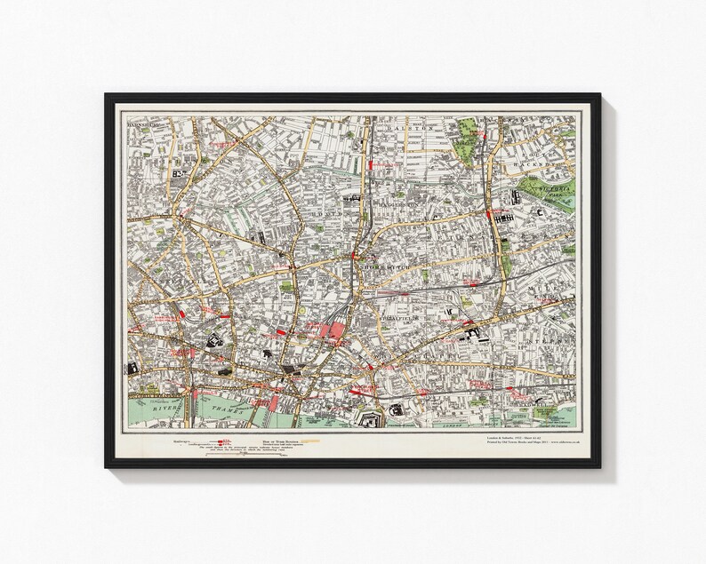 London 1932 Series Showing Shoreditch, Whitechapel, Hoxton Area, Map 61 ...