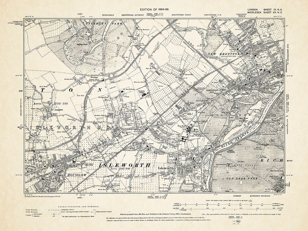 Old Map of London Canning Town, Isleworth, Hounslow, Brentford west ...