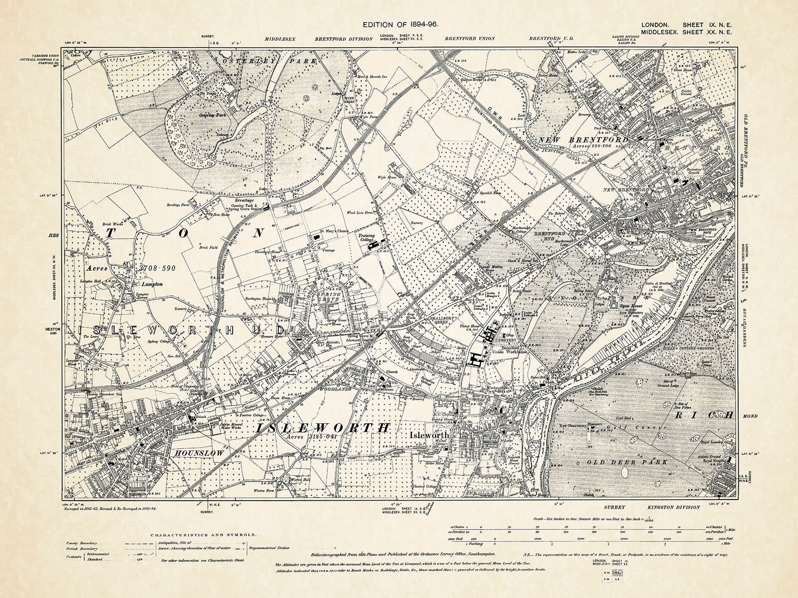 Old Map of London Canning Town, Isleworth, Hounslow, Brentford west ...