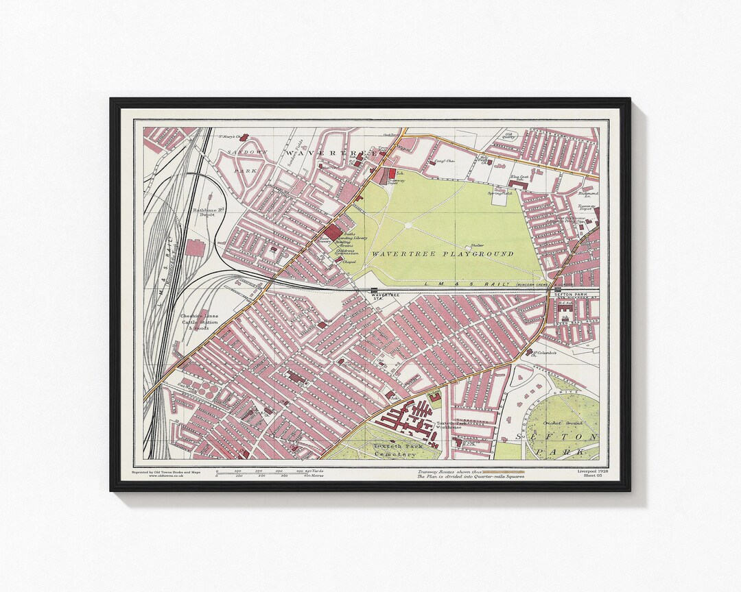 Liverpool 1928 Series Showing Wavertree , Area, Map 5 Antique Map ...