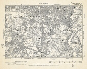 Old Map of Balham - Etsy UK
