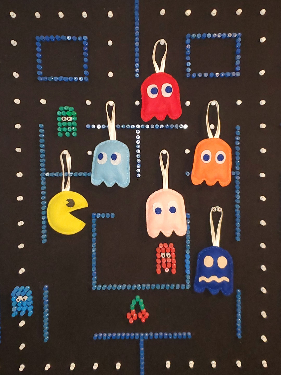 Felt Pac-man & Ghosts Set of 6 Mini Felt Stuffies Pacman and - Etsy Canada