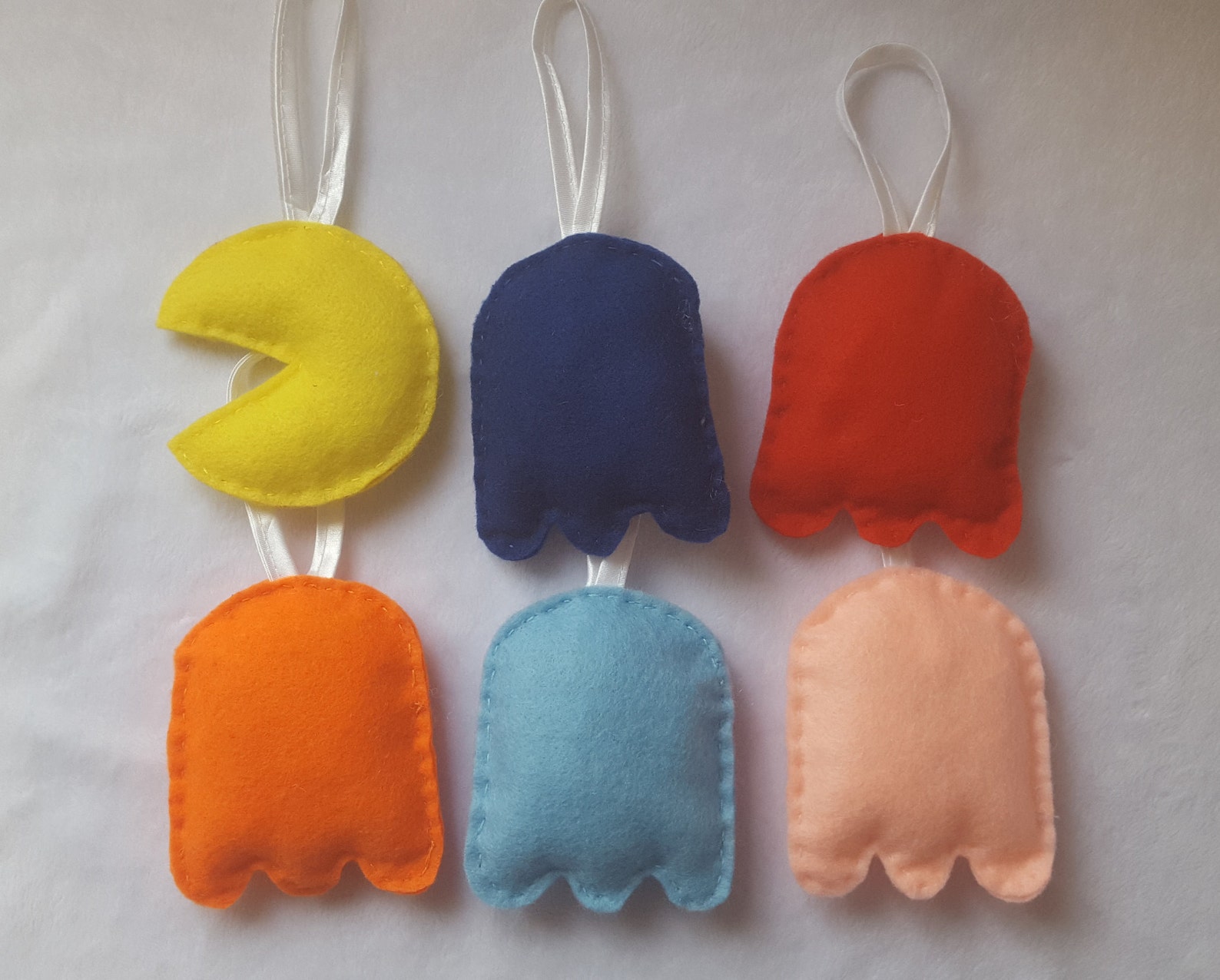 Felt Pac-man & Ghosts Set of 6 Mini Felt Stuffies Pacman and - Etsy Canada