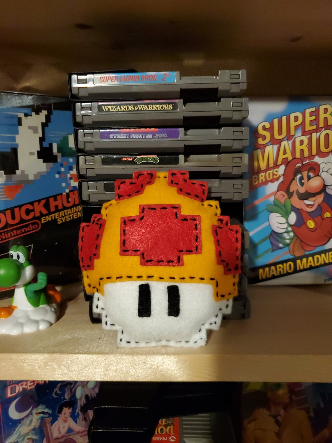 Pixelated Super Mario Mushroom Hand Stitched Felt Nintendo - Etsy