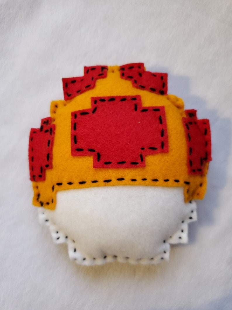 Pixelated Super Mario Mushroom, Hand Stitched Felt Nintendo Red, Orange ...