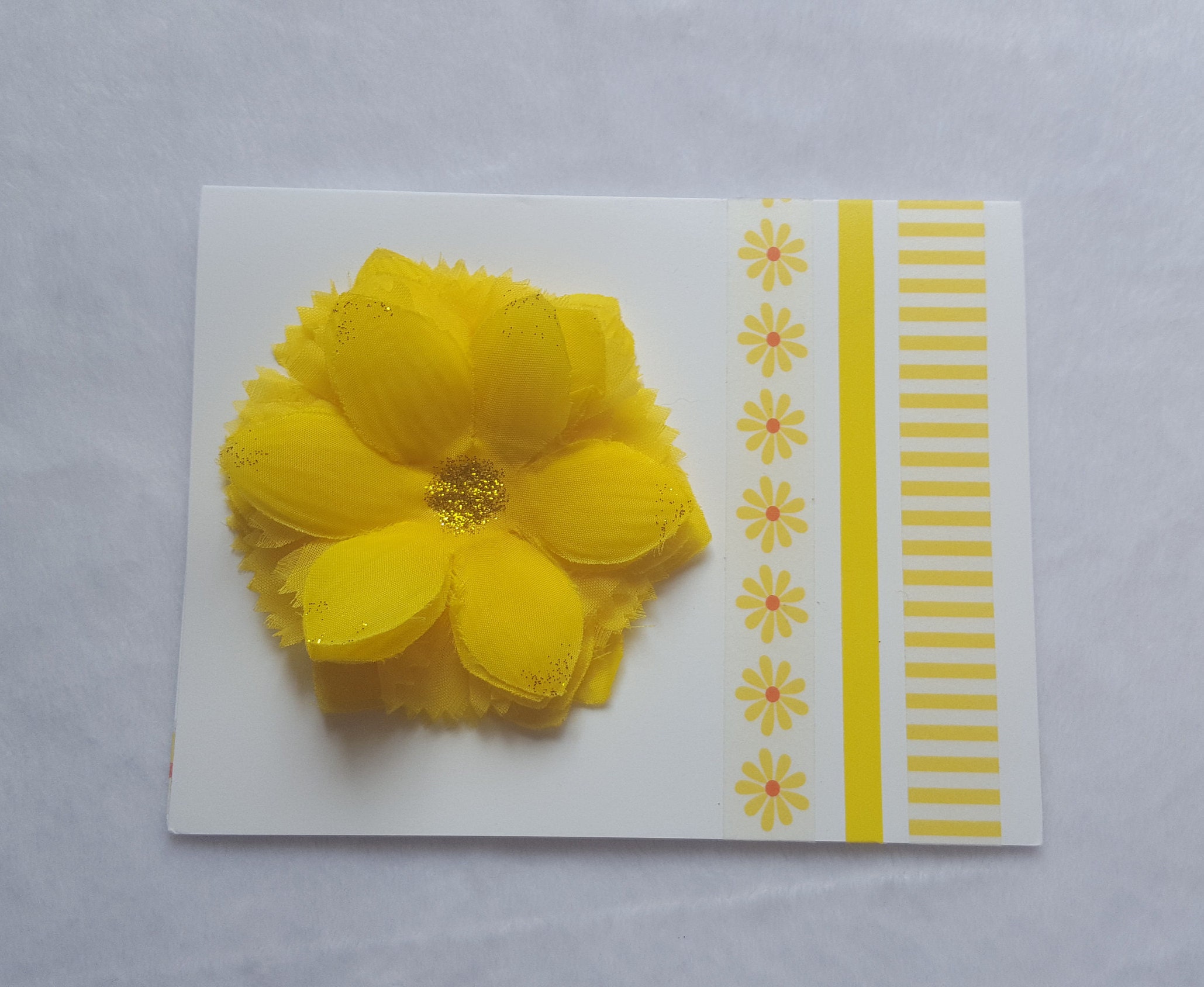 Handmade Yellow Flower Greeting Card Blank Inside for Any - Etsy