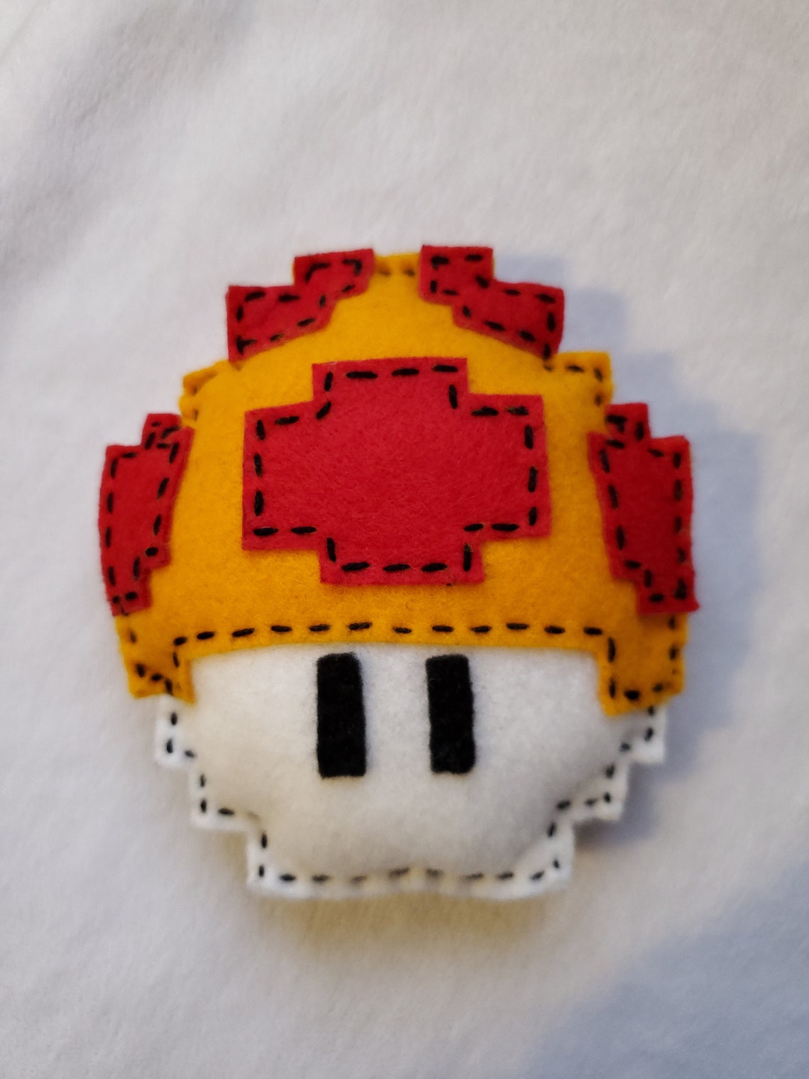 Pixelated Super Mario Mushroom Hand Stitched Felt Nintendo - Etsy