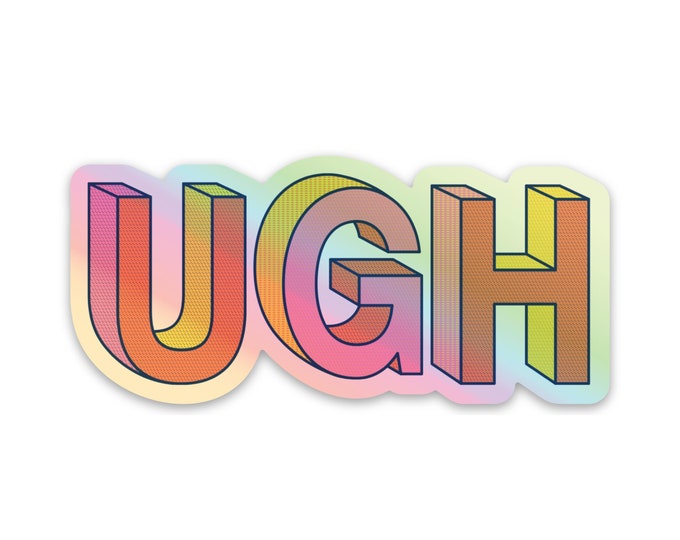 UGH. Sticker Funny Stickers Waterproof Sticker Water Bottle Stickers ...