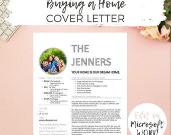 Home offer letter Printable customized cover letter for | Etsy