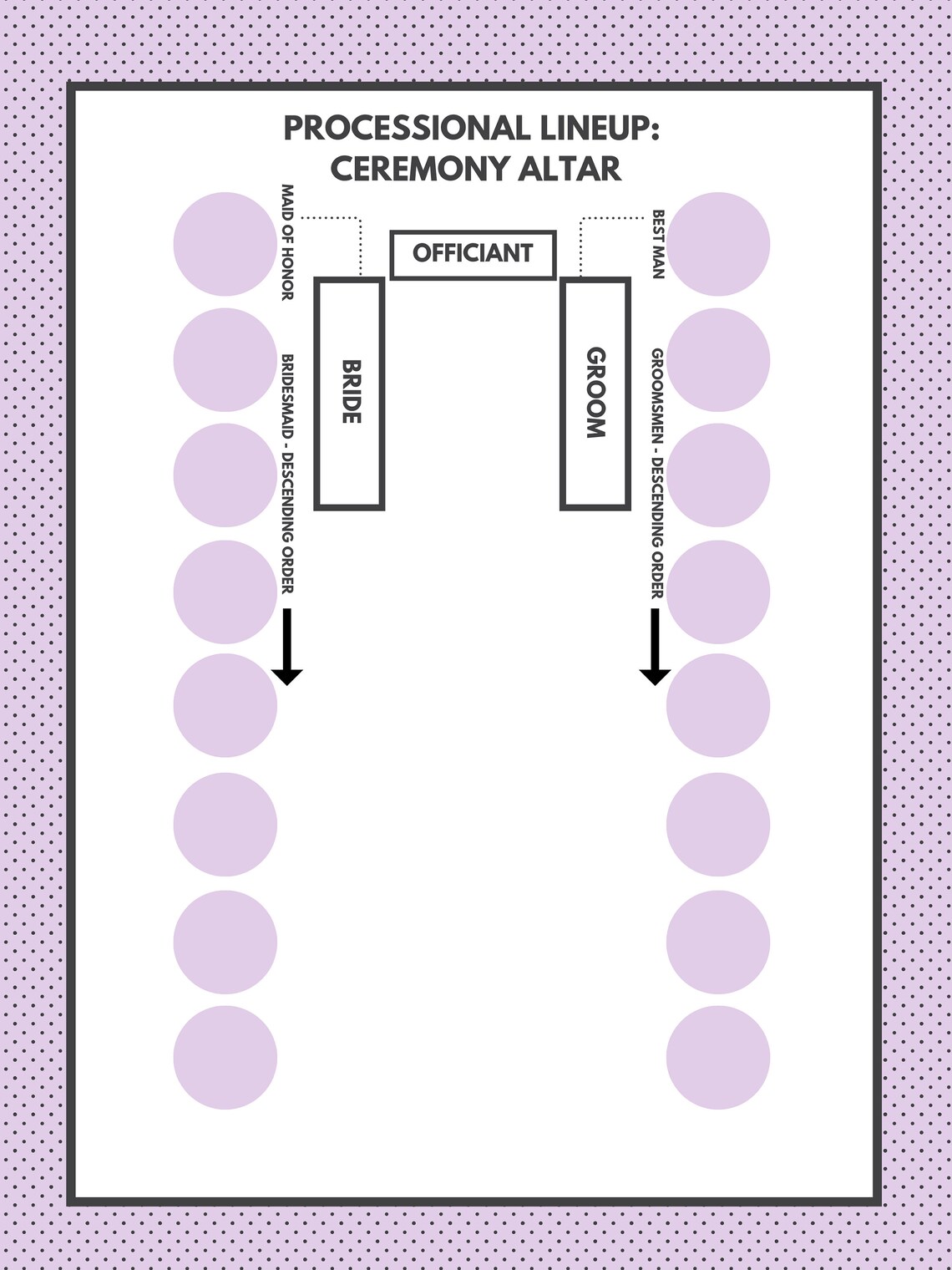 Ceremony Lineup Wedding Processional Template Wedding Etsy