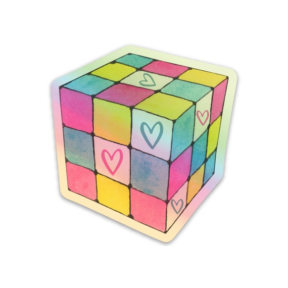 Rubik Cube 90s Stickers 90s Kid Stickers Holographic - Etsy