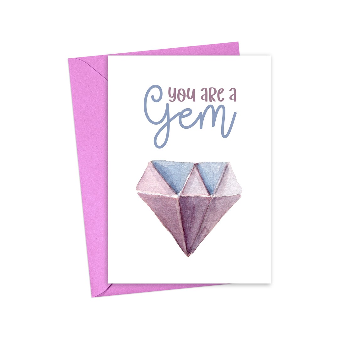 Gem Thank You Card - Printable Thank You Card - Bridal Shower Thank You ...
