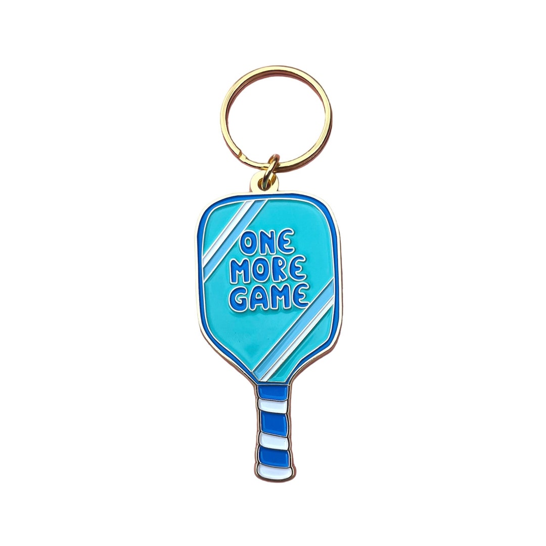 Pickleball Keychain One More Game Enamel Keychain Pickleball Gifts ...
