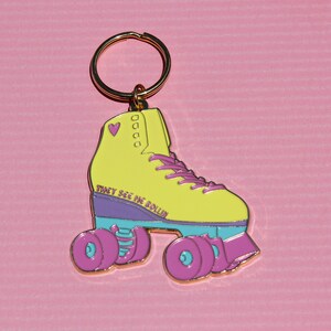 Roller Skate Keychain Enamel 90s Keychain Roller Derby Gifts Cute Retro ...