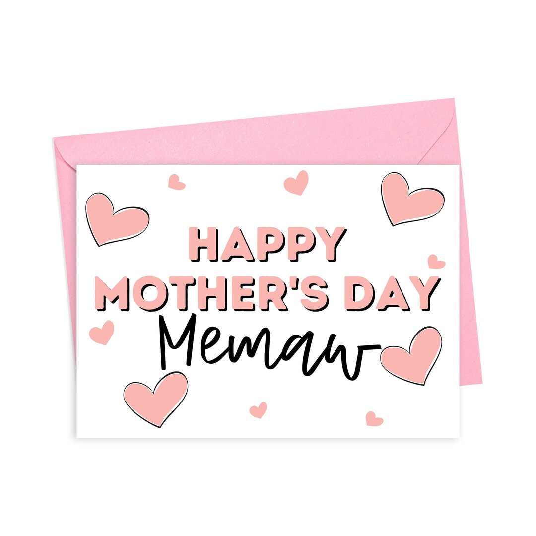 Memaw Mothers Day Card - Happy Mothers Day Card for Grandma - Printable ...
