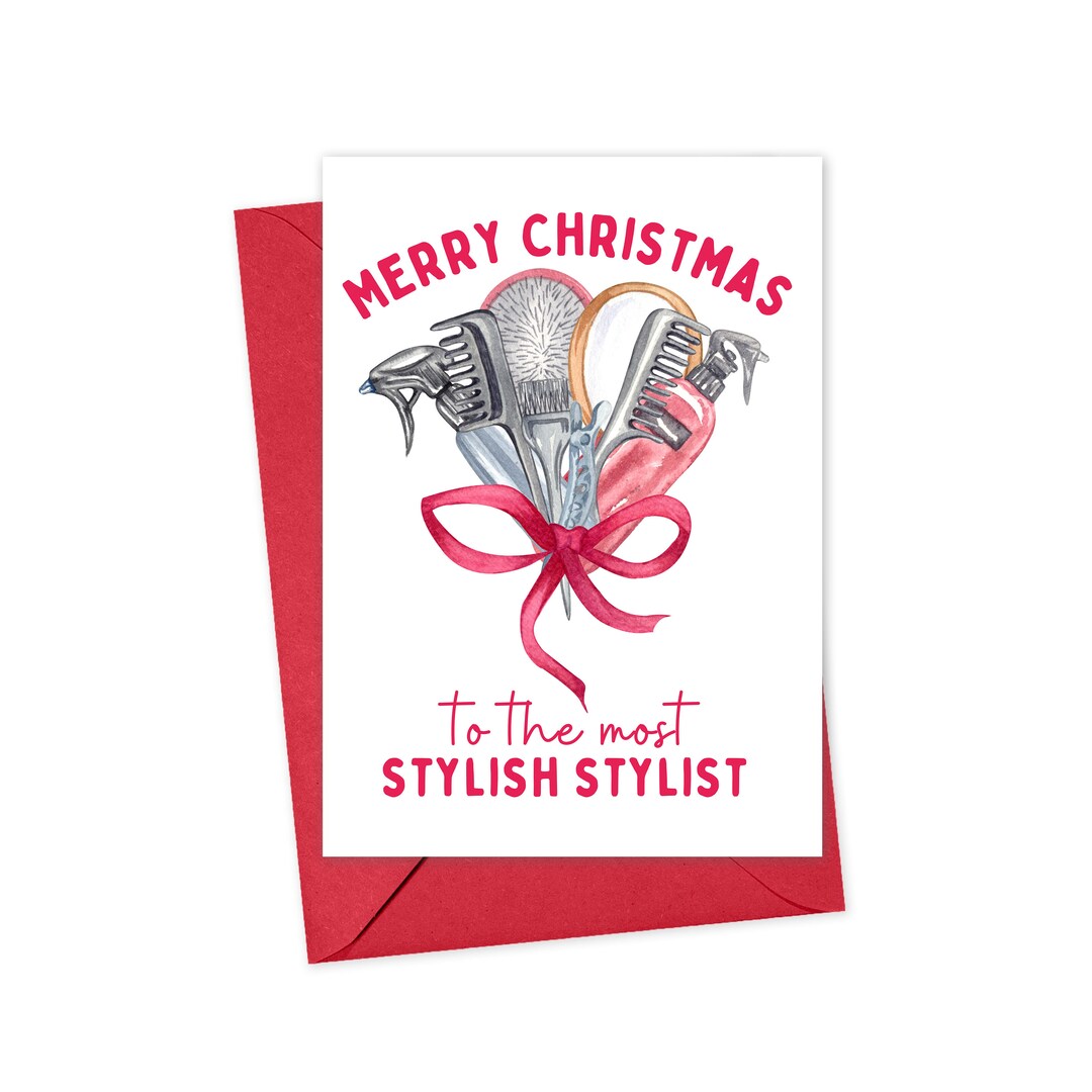 Hairstylist Christmas Card Fir Hairdresser Christmas Card for Hair ...