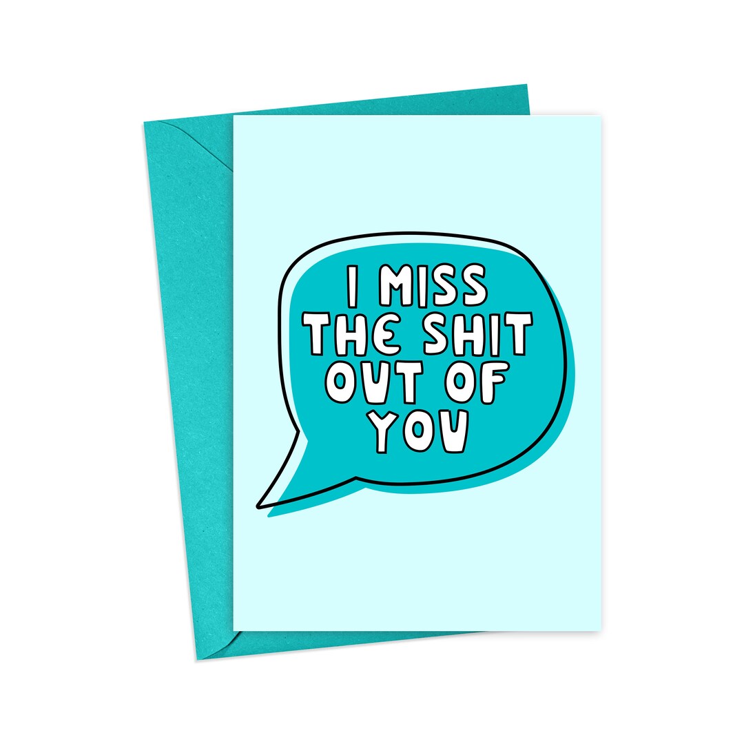 Funny Miss You Cards I Miss You Card - Missing You Card - Long Distance ...