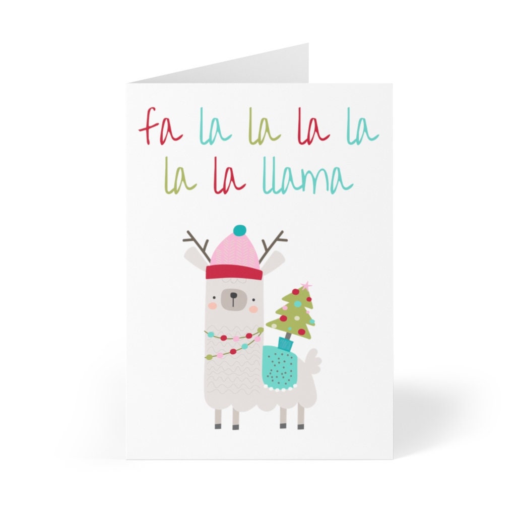 Llama Funny Christmas Cards Funny Cute Christmas Card - Etsy
