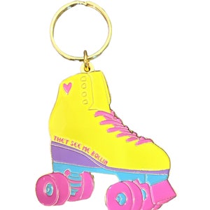 Roller Skate Keychain Enamel 90s Keychain Roller Derby Gifts Cute Retro ...
