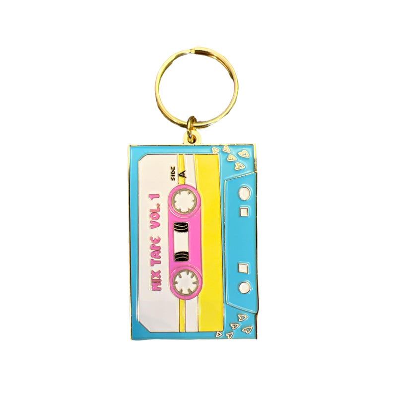 Cassette Tape Keychain 90s Gifts for Her Y2K Enamel Keychain Mix Tape ...