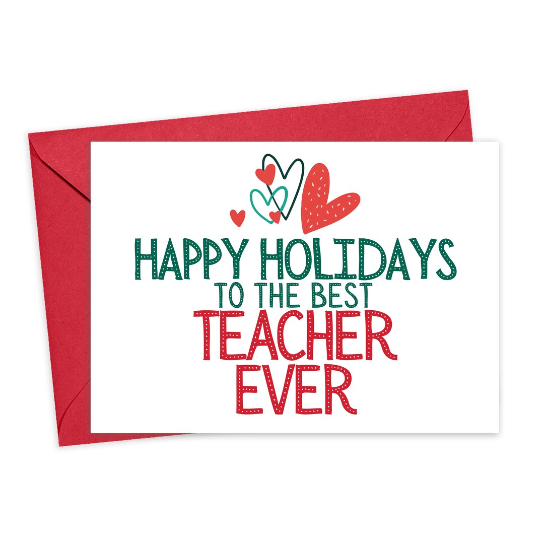 Teacher Holiday Card - Teacher Christmas Card for Teacher Christmas ...