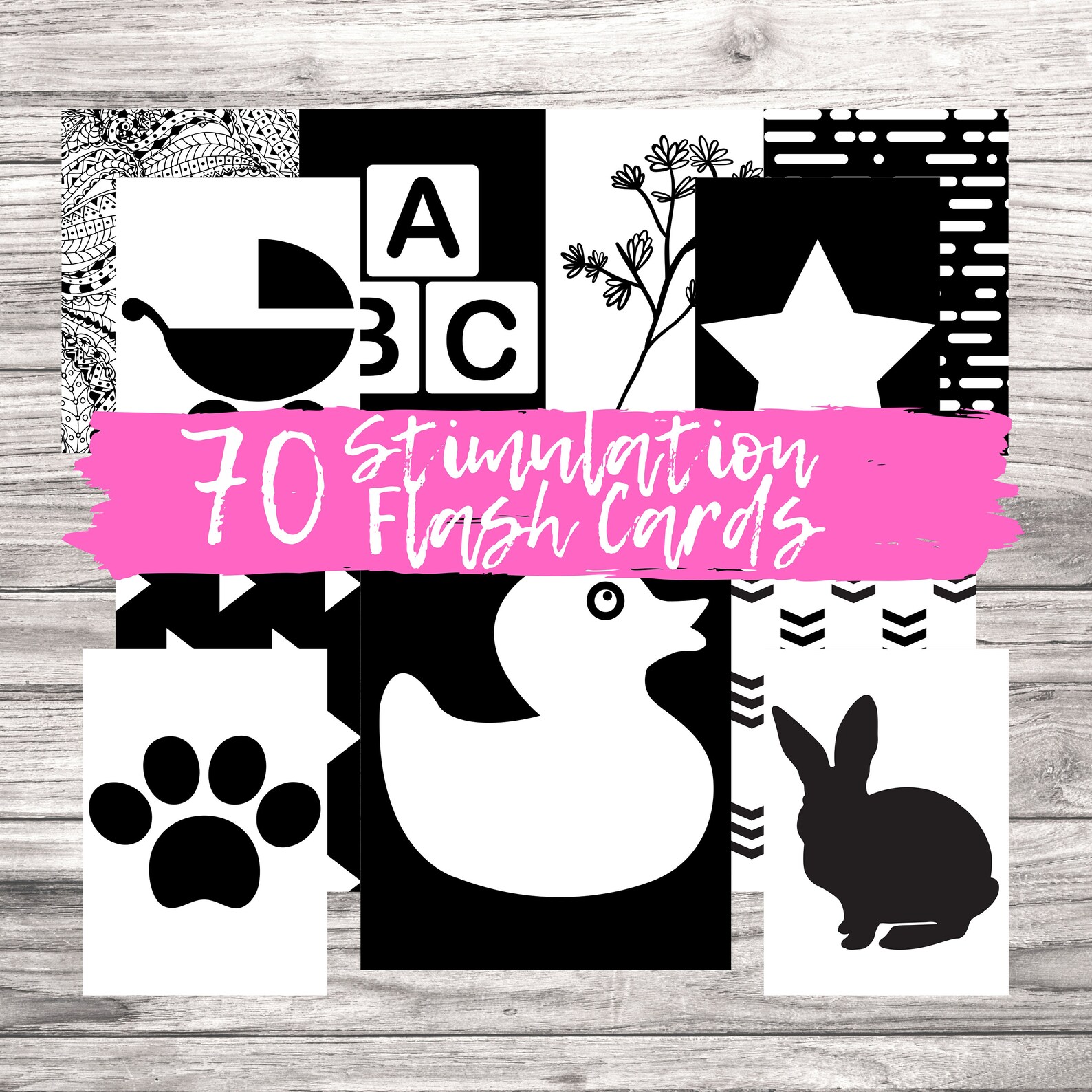 Baby Stimulation Flashcards Infant Flashcards Printable - Etsy