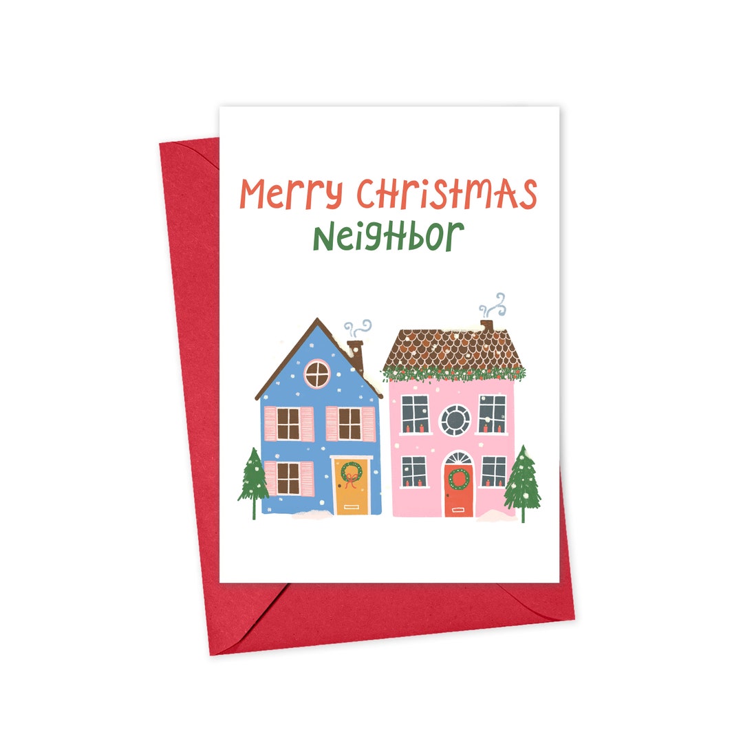 Neighbor Christmas Card for Neighbor Gift - Printable Christmas Cards ...