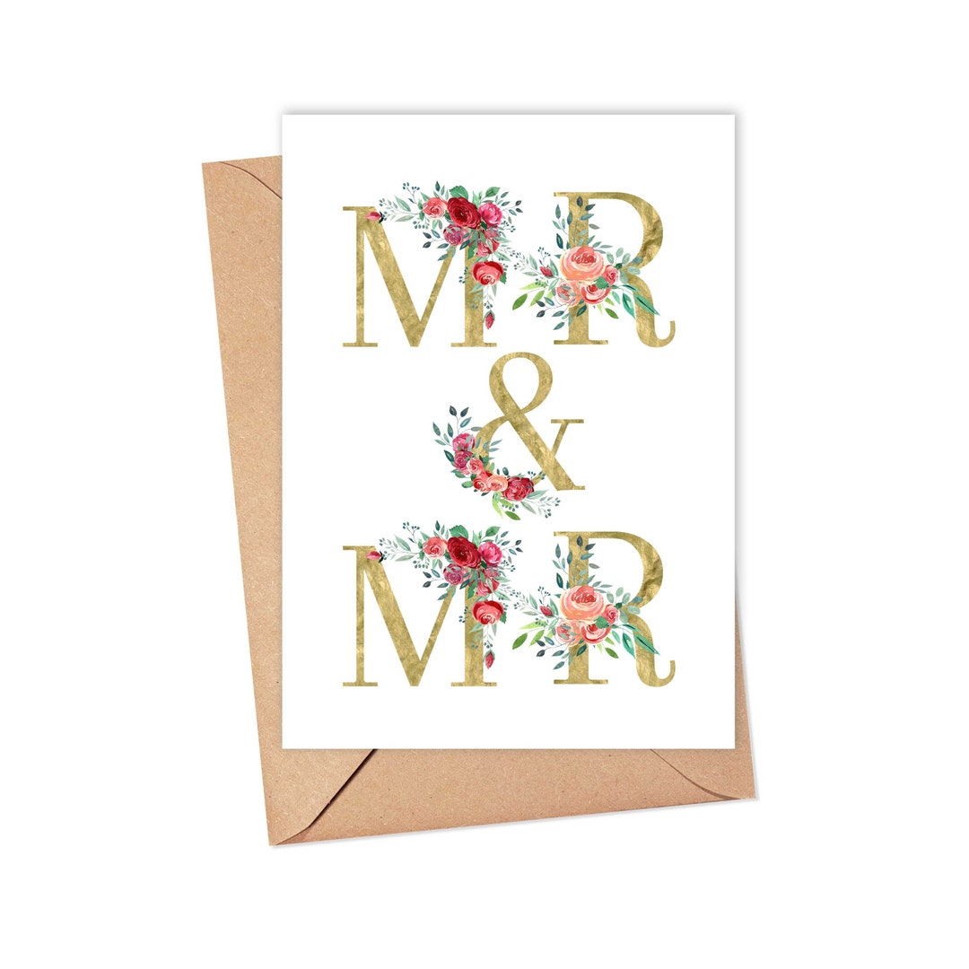 Gay Wedding Card Mr And Mr Card Gay Wedding T Gay Men Wedding Card