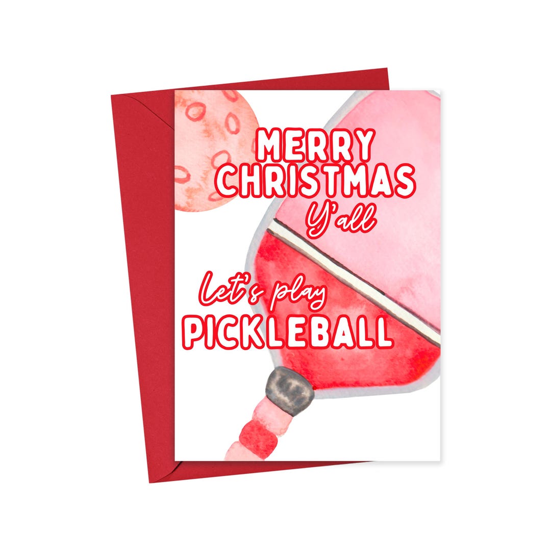 Pickleball Christmas Cards for Her Pickleball Holiday Card for Him ...