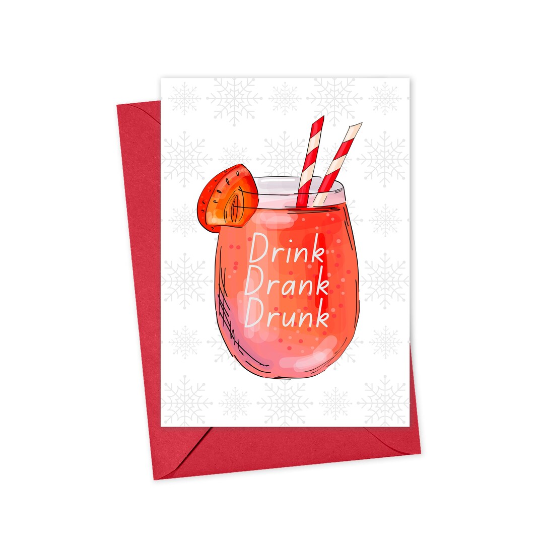 Wine Funny Christmas Cards for Her Funny Holiday Cards Printable ...